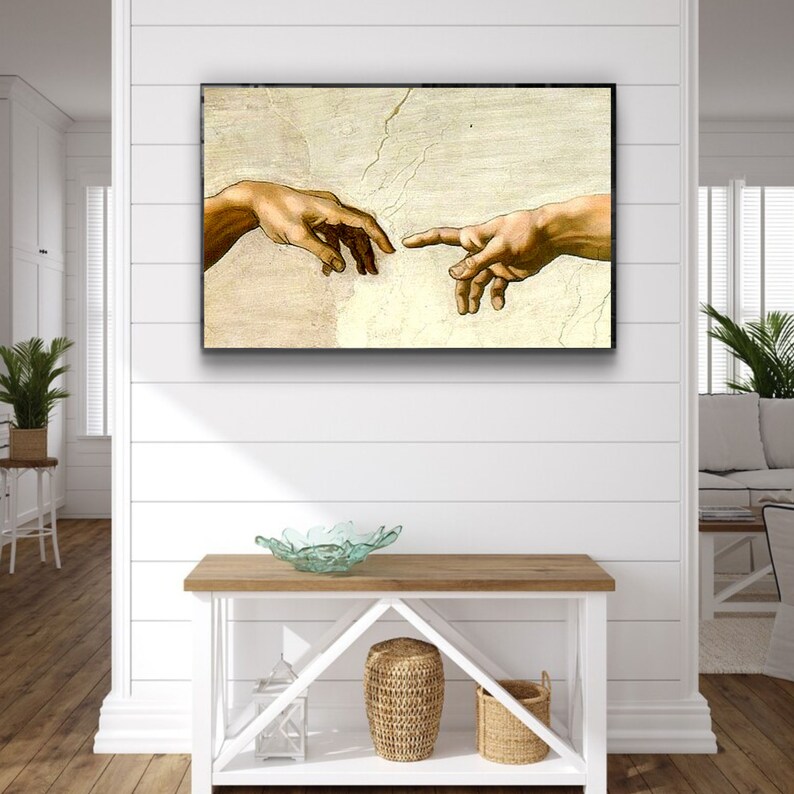 Michelangelo Creation of Adam Printable, Michelangelo Wall Art Print ...