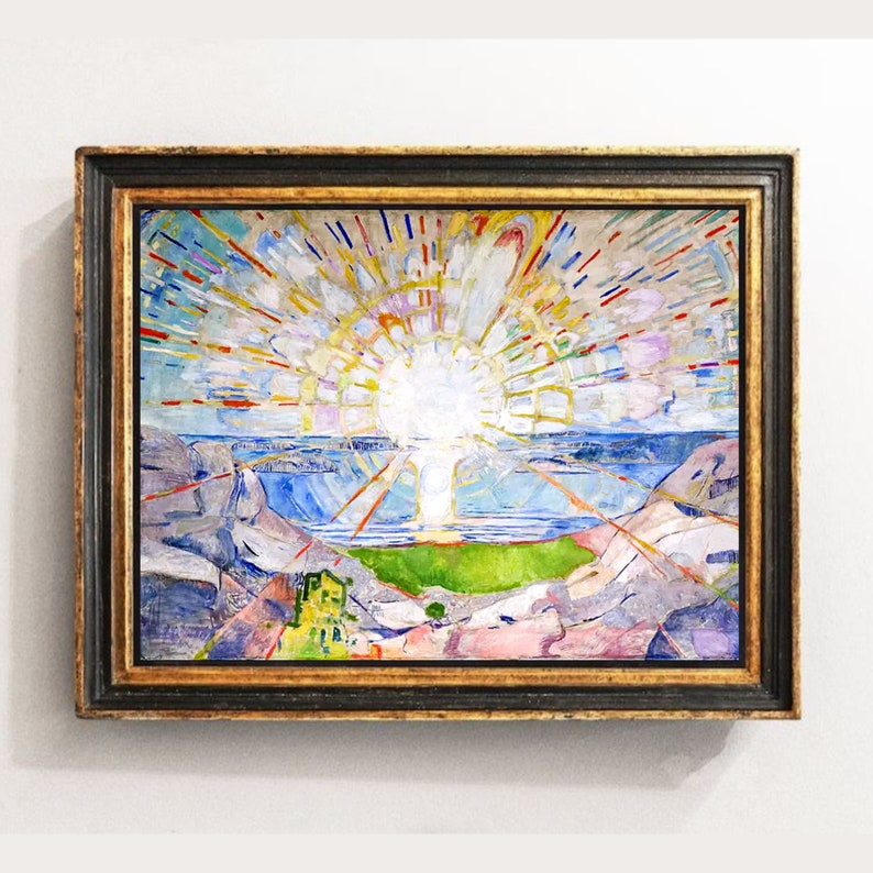 Edvard Munch Famous Artwork the Sun 1910, Sunset Seascape Print ...