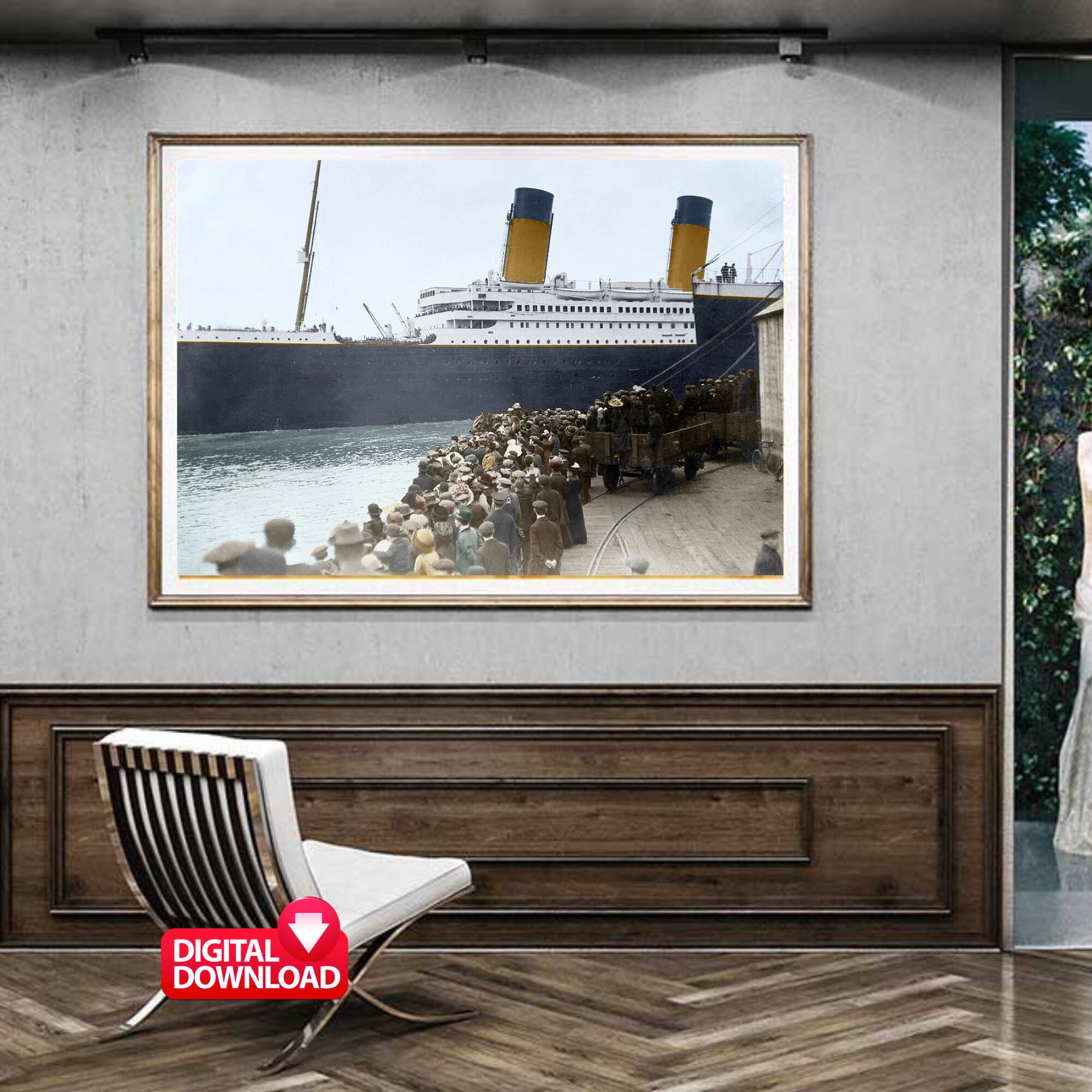 Colored Picture of RMS Titanic Departing From Southampton Pier 44 ...