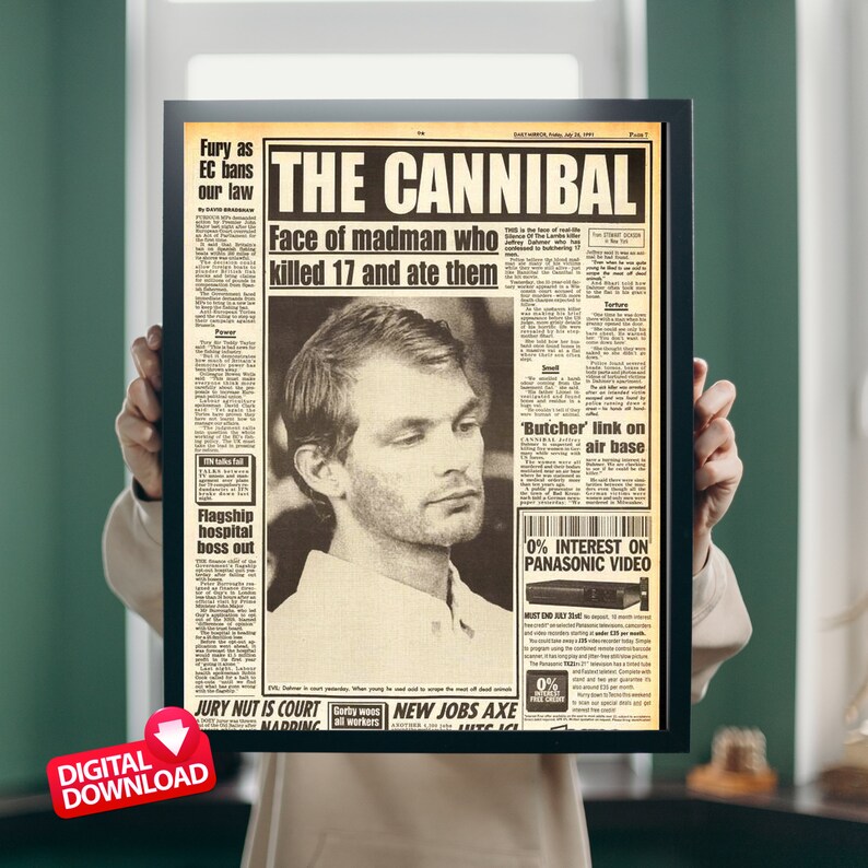JEFFREY DAHMER Newspaper Print Digital Download Serial - Etsy