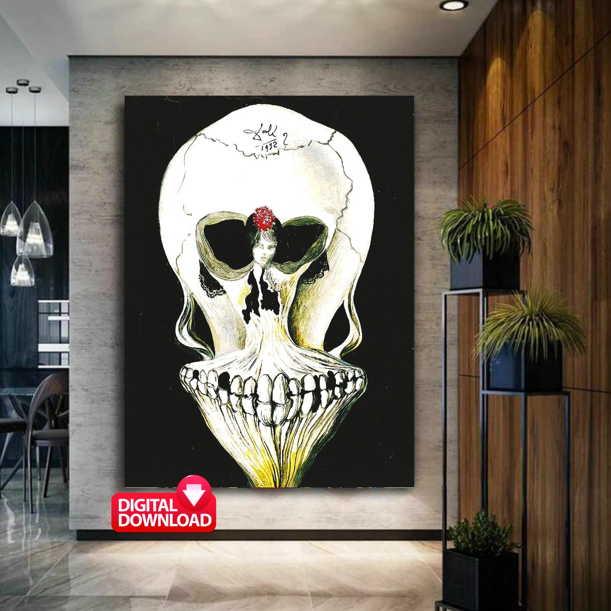 Salvador Dali Dancer Skull Print: Surrealist Ballerina Art (digital ...