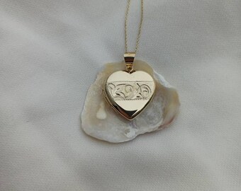 14k Gold Locket Necklace 14k Gold Heart Necklace - Etsy