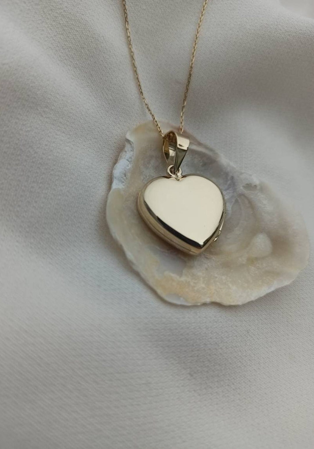 14K Gold Locket Necklace 14k Gold Heart Necklace 14k Gold Locket Heart ...