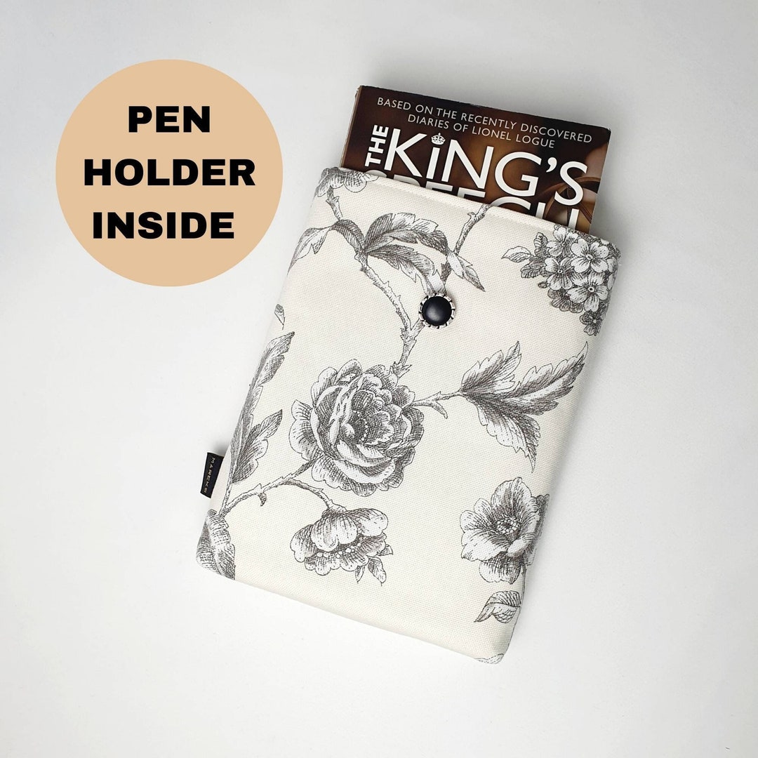 Personalised Handmade Book Cover With Pen Holder, Hand Embroidered ...