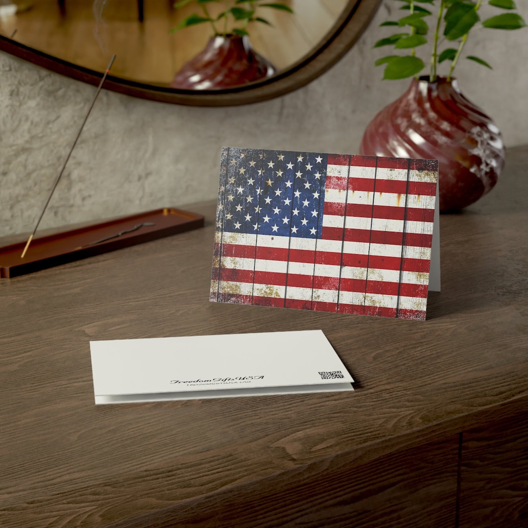 Thank You for Your Service Greeting Cards, American Flag on Old Barn ...