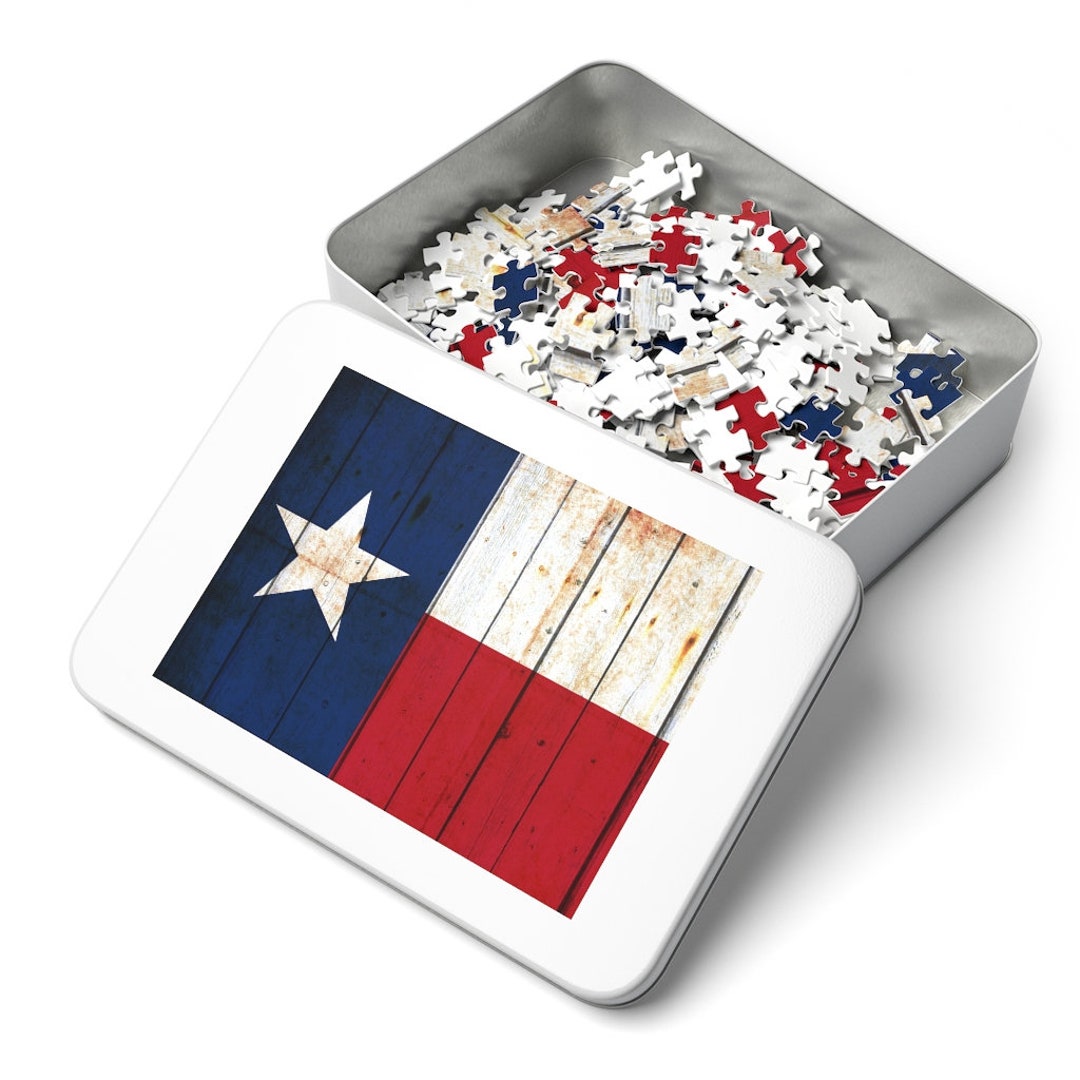 Texas Flag Themed Puzzle, Texas Flag 252 or 500 Pieces Puzzle - Etsy