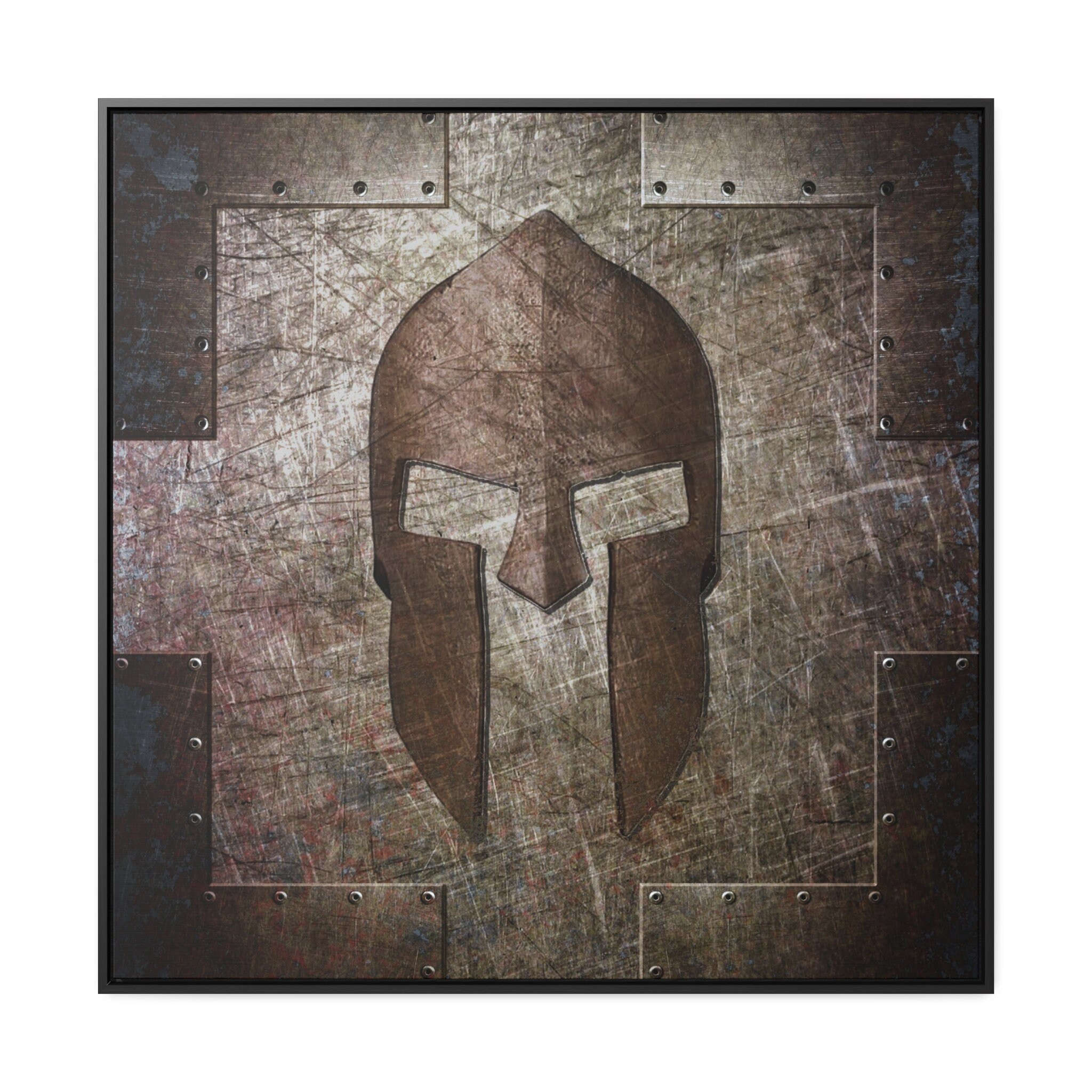 Molon Labe Spartan Helmet on Distressed Metal Printed on - Etsy