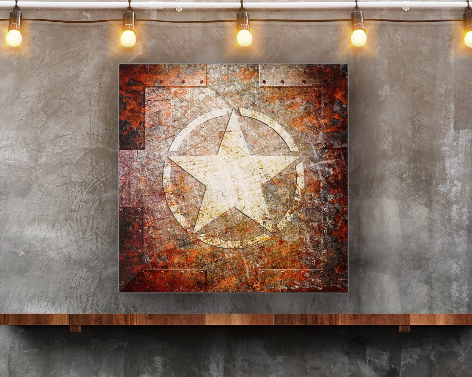 Army Star Metal Print: Rustic Military Decor on Recycled Aluminum - Etsy