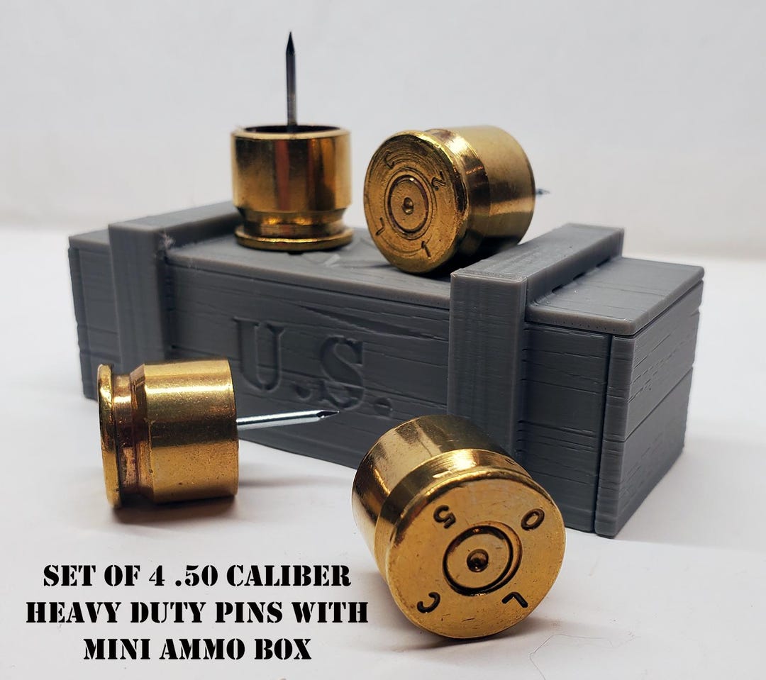 50 Caliber Brass Push Pins, Miniature Ammo Box, Gift Set - Etsy
