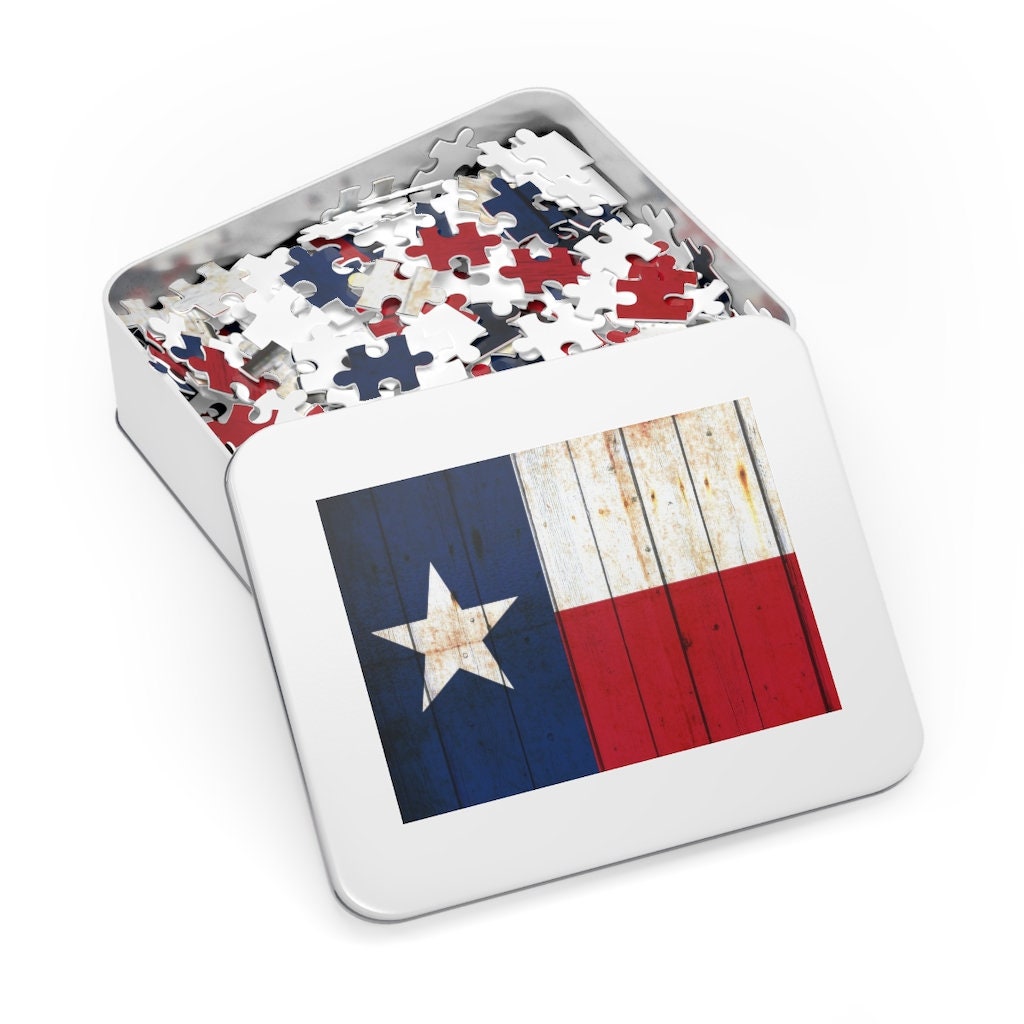 Texas Flag Themed Puzzle, Texas Flag 252 or 500 Pieces Puzzle - Etsy