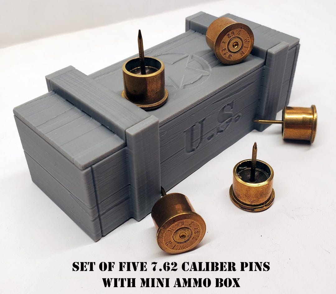 Set of 5 Bullet Brass Push Pins Made With Recycled Casing of 7.62 ...