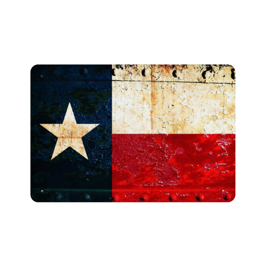Texas Themed Wall Art Rusted Texas Flag Horizontal Print on - Etsy