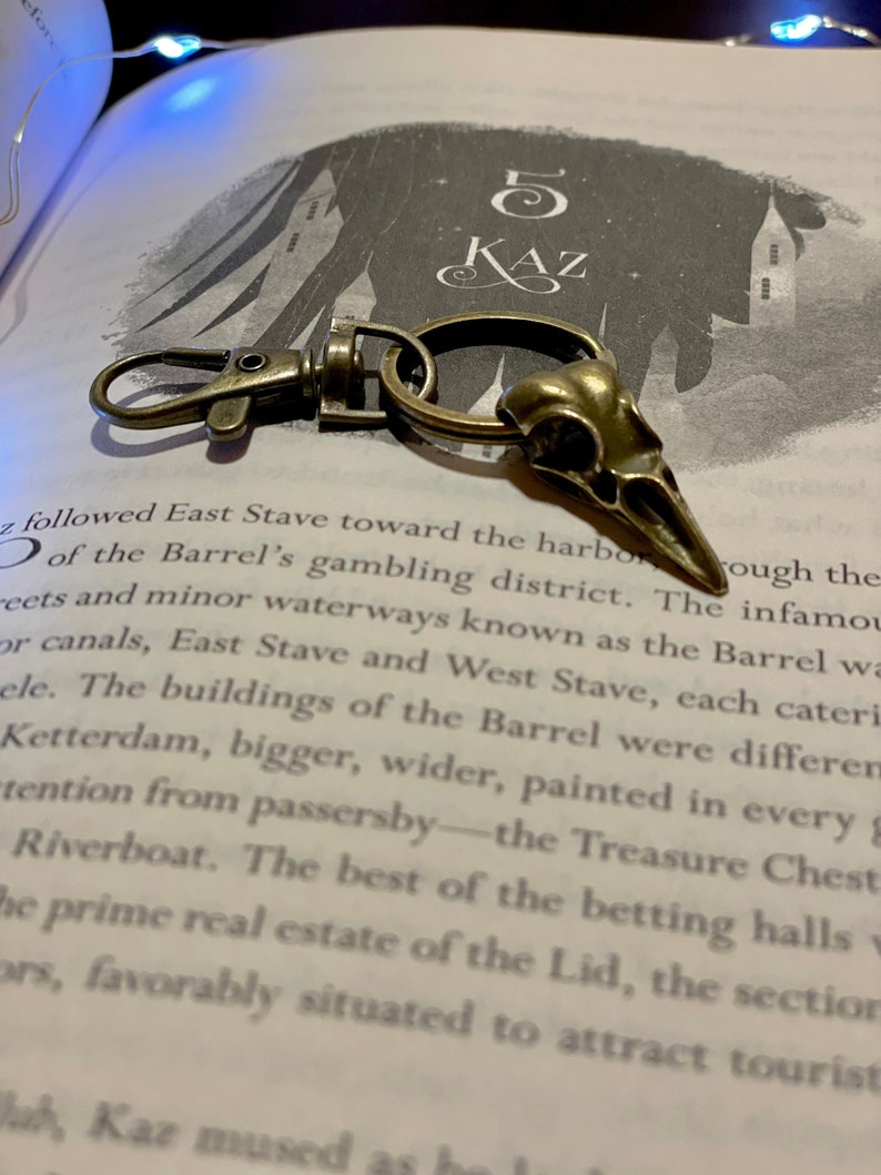 Six of Crows Keychain: Grishaverse Inspired Brass Crow Skull - Etsy