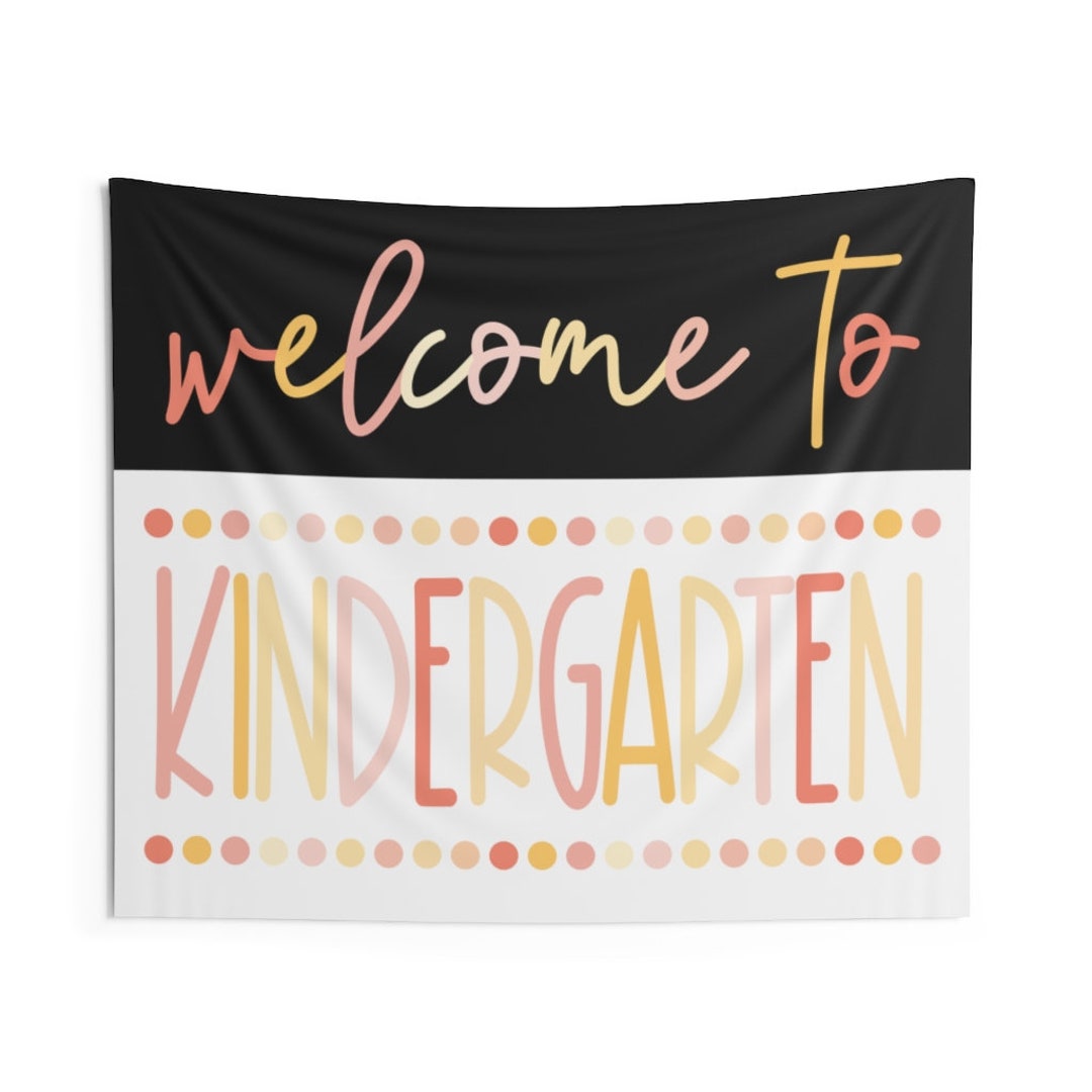 Welcome to Kindergarten Classroom Wall Tapestry Hanging Banner for ...