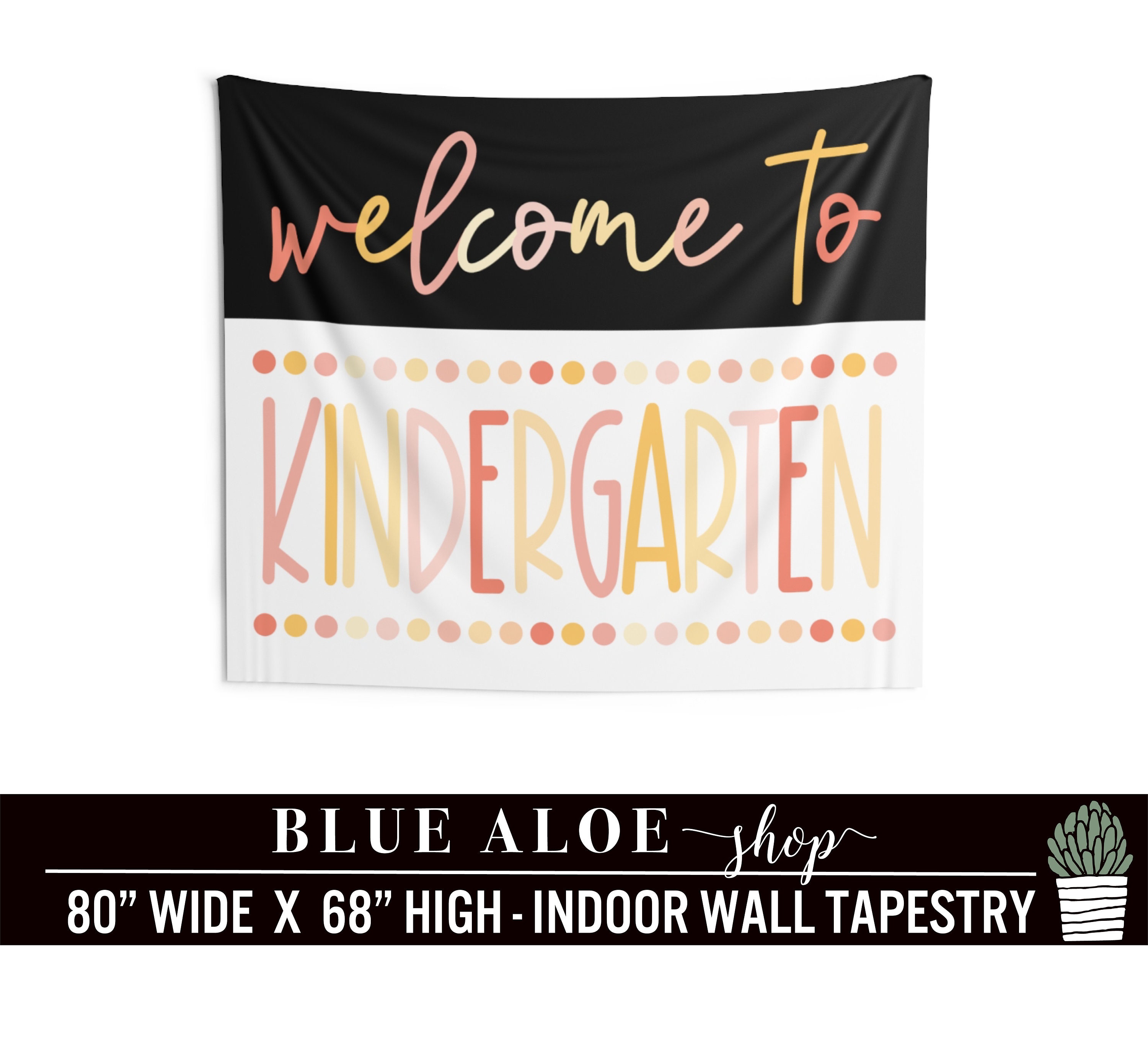 Welcome to Kindergarten Classroom Wall Tapestry Hanging Banner for ...