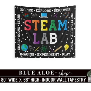 STEAM Lab Classroom Wall Tapestry Hanging Banner for Class Decoration ...