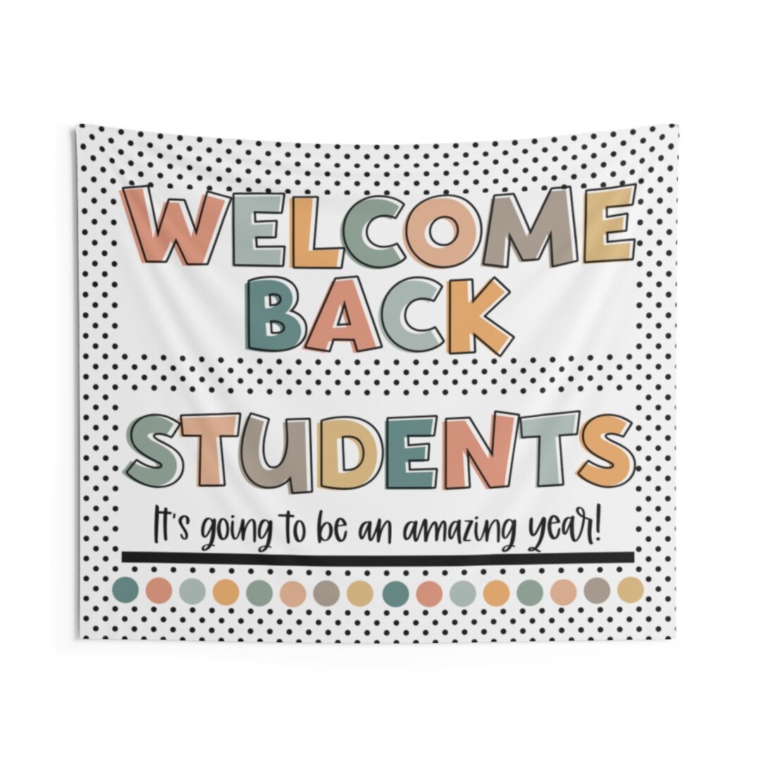 Welcome Back Students Classroom Tapestry, 1st Day of School Hanging ...