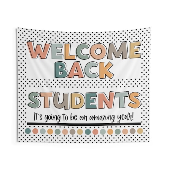 Welcome Back Students Classroom Tapestry 1st Day of School - Etsy