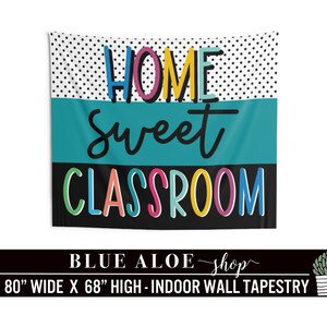Home Sweet Classroom Bright Colors Wall Tapestry Hanging Banner for ...