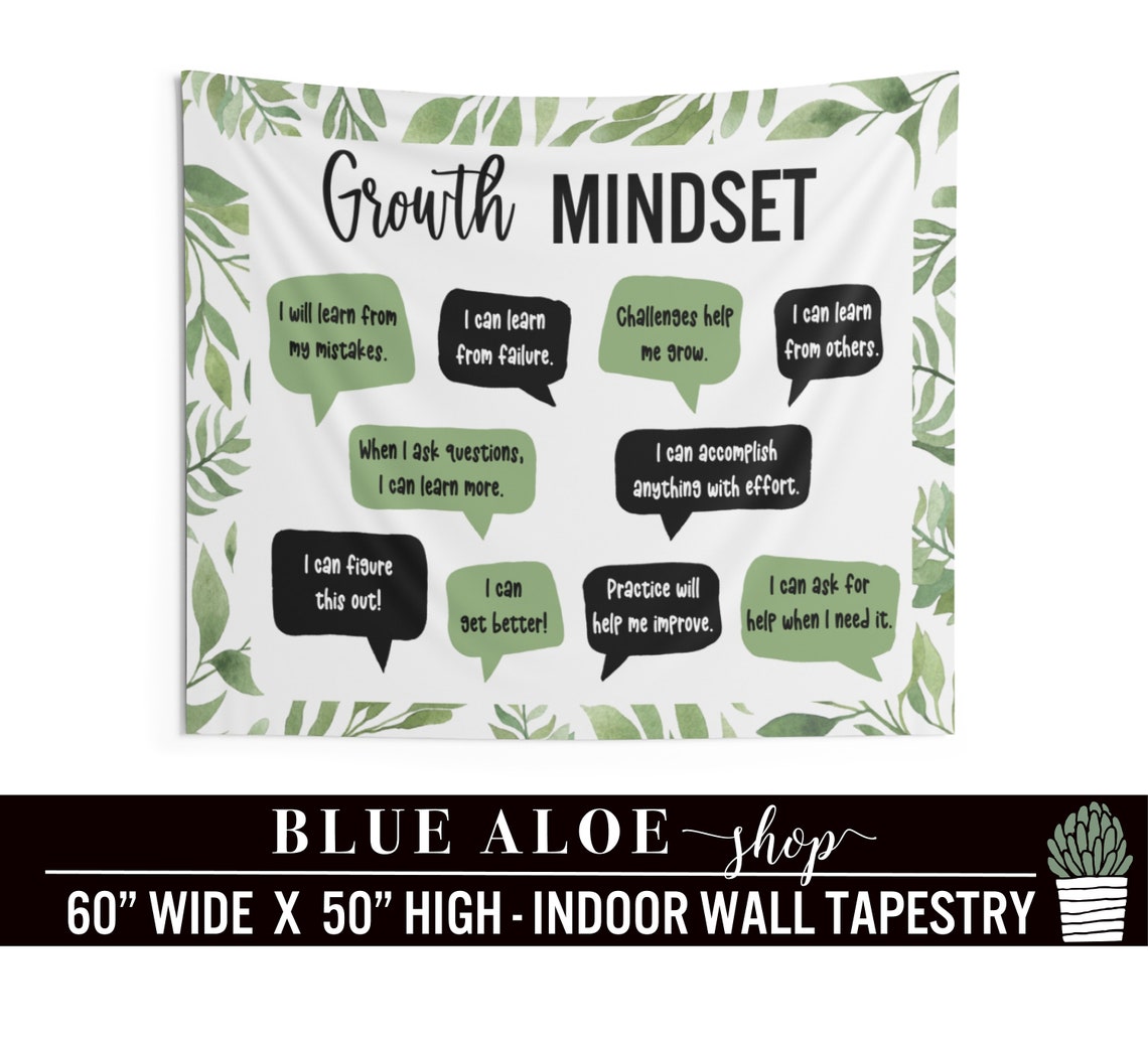 Growth Mindset Wall Tapestry Hanging Banner for Classroom - Etsy