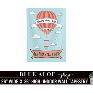 The Sky is the Limit Hot Air Balloon Wall Tapestry Hanging Banner for ...