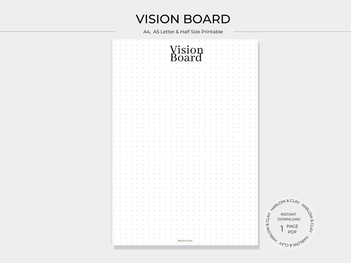 Vision Board Printable Insert , Instant Digital Download, A4, A5, US ...