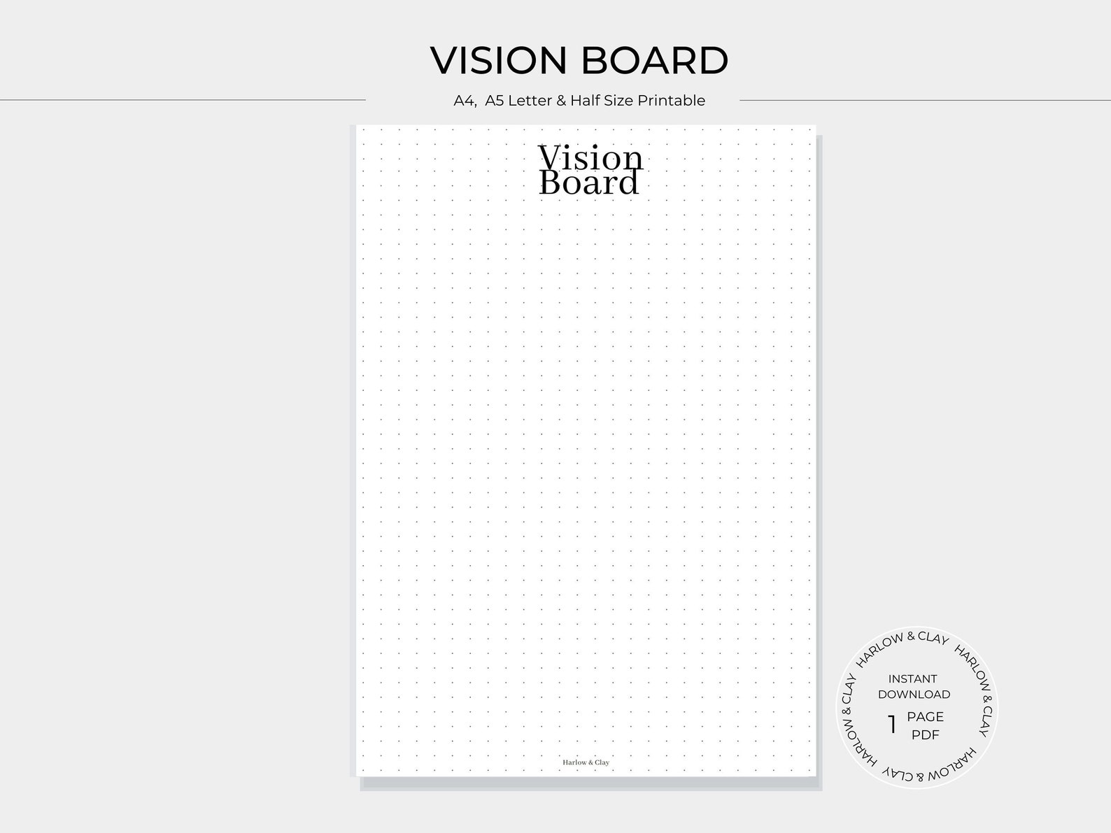 Vision Board Printable Insert , Instant Digital Download, A4, A5, US ...