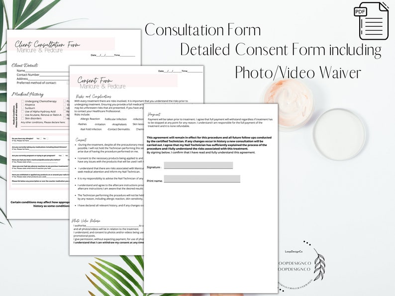 PDF Nail Consultation Form, Nail Technician Form, Client Intake ...