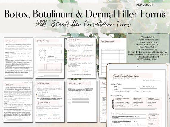 PDF Botox Botulinum Toxin Dermal Filler Consent Form | Etsy