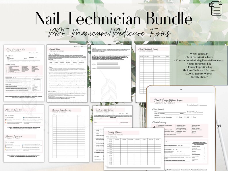 PDF Nail Consultation Form Nail Technician Form Client - Etsy