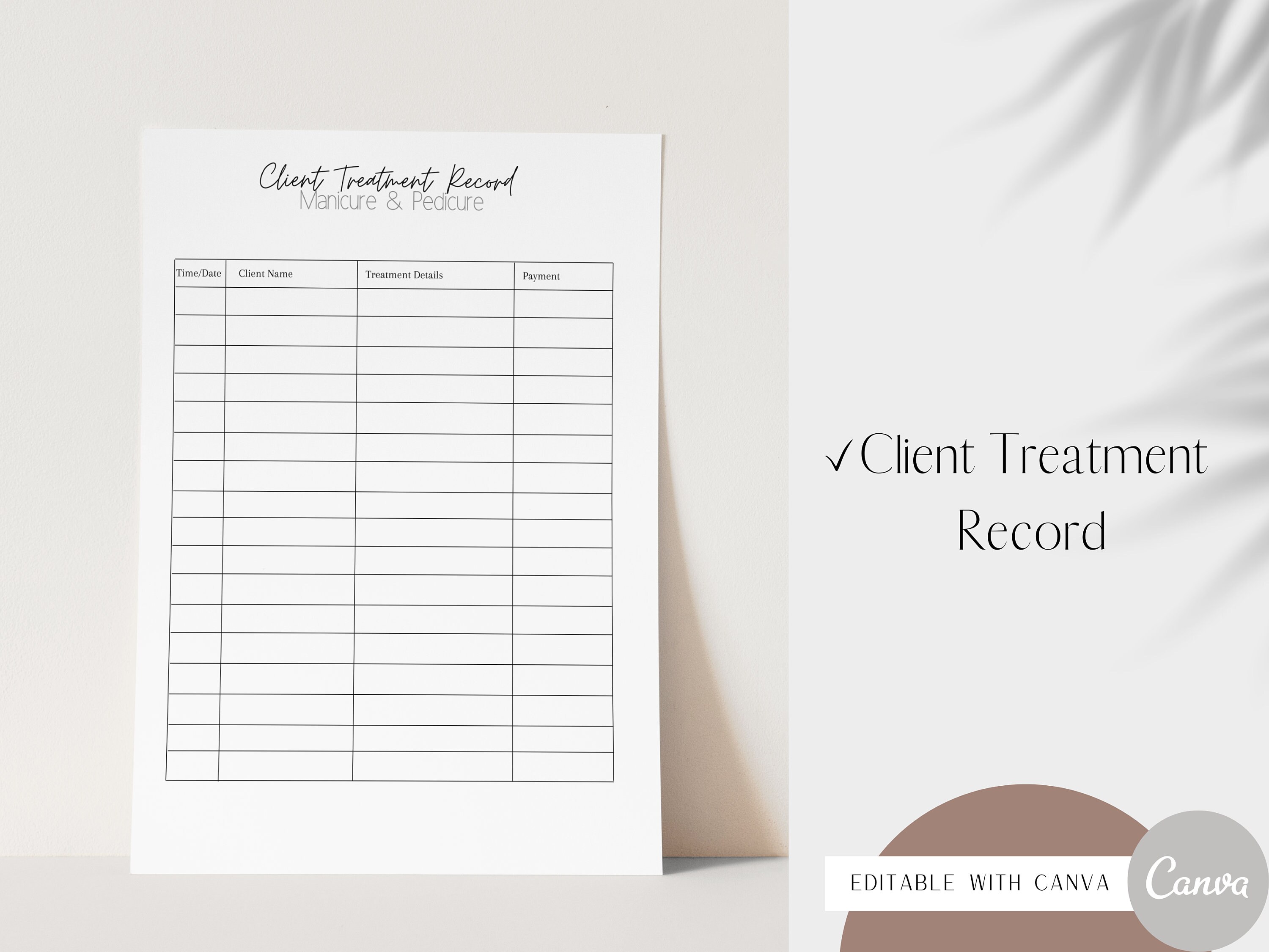 Nail Consultation Form, Nail Technician Form, Client Intake, Manicure ...