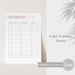 IV Therapy Intake, Consent, and Aftercare Form, Intravenous Therapy ...