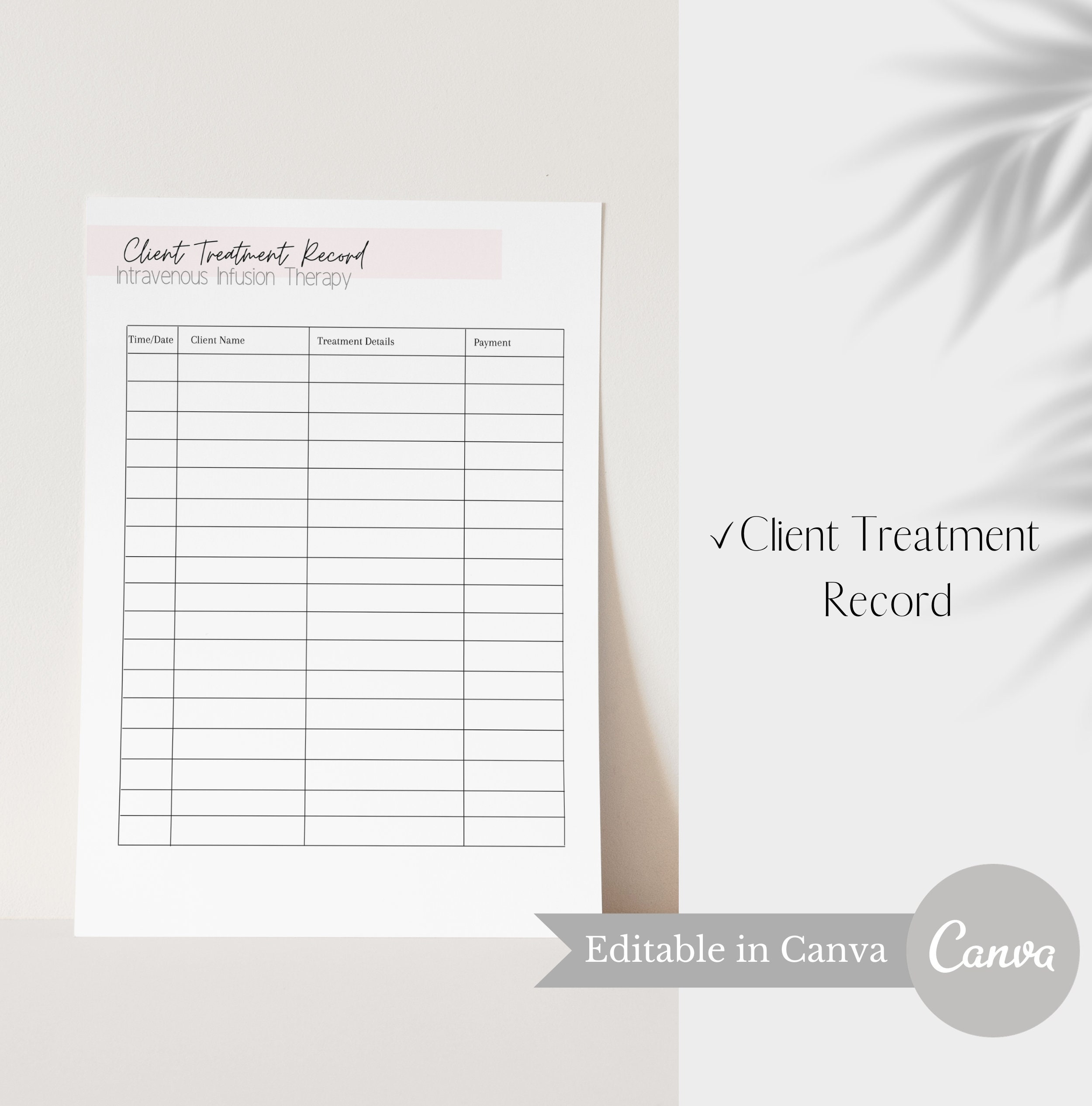 IV Therapy Intake, Consent, and Aftercare Form, Intravenous Therapy ...