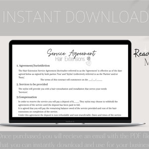 PDF Hair Extensions Contract, Hair Extensions Consultation Form, Hair ...