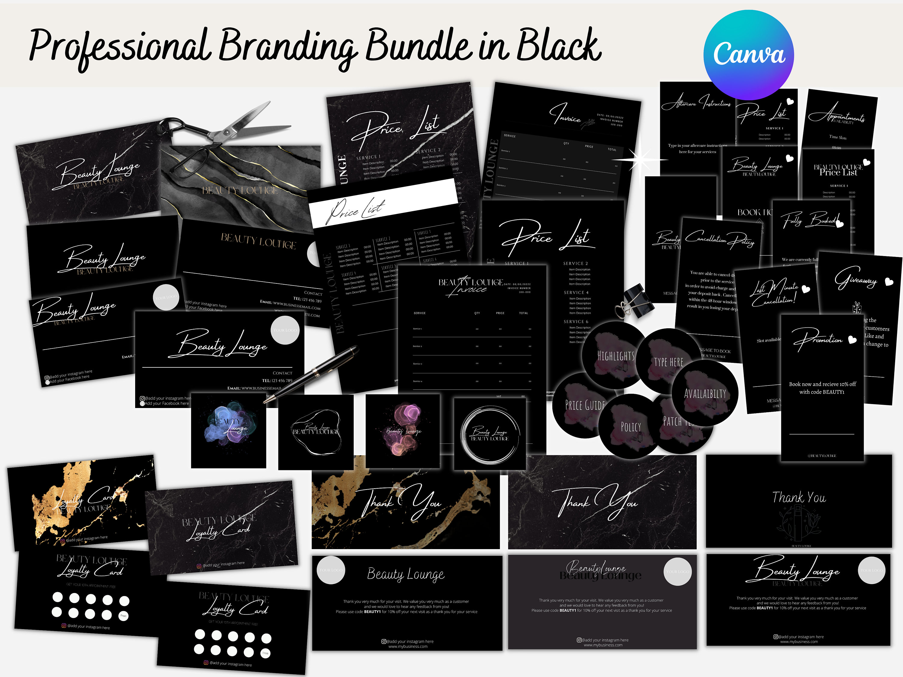 MIL 30 Branding Kit Set Bundle Templates Printable - Etsy