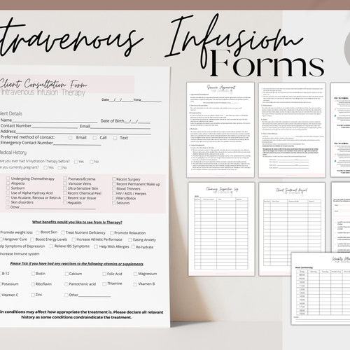 IV Therapy Intake Consent and Aftercare Form Intravenous - Etsy