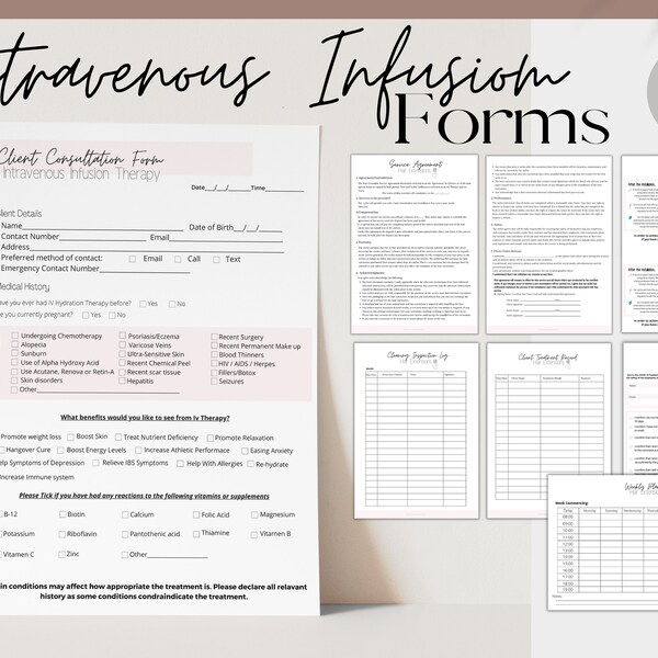 Iv Therapy Hydration Consent Form - Etsy