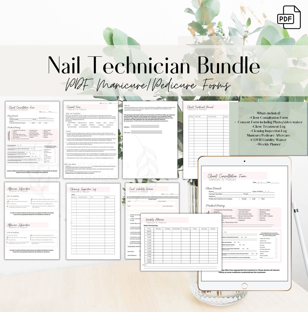 PDF Nail Consultation Form, Nail Technician Form, Client Intake ...