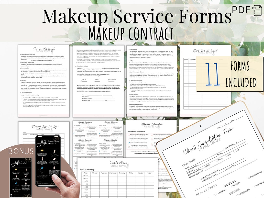 PDF Makeup Service Contract Template Makeup Service Form - Etsy