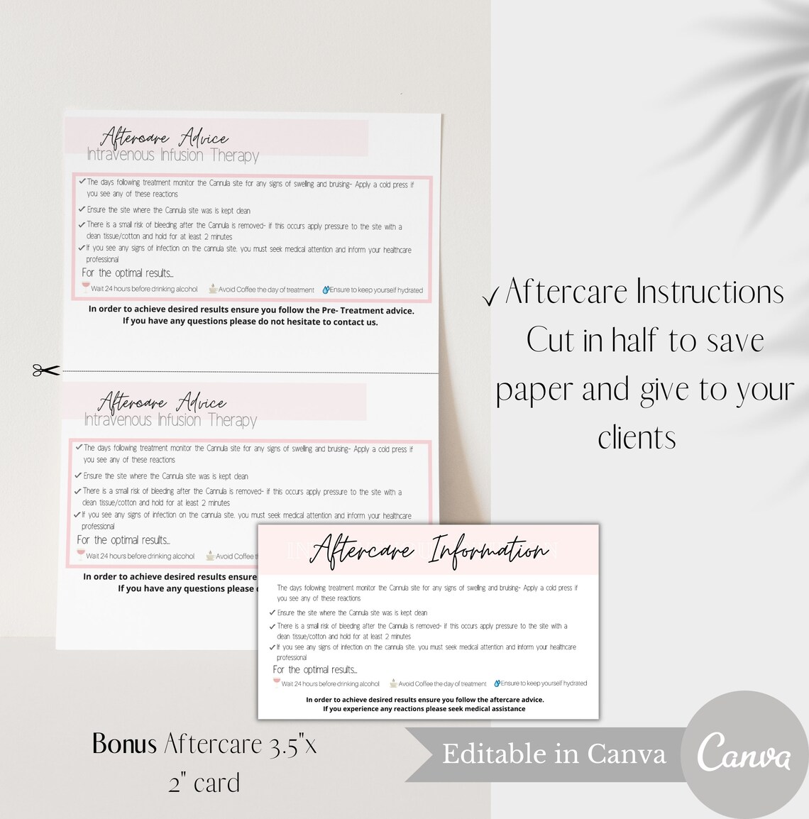 IV Therapy Intake, Consent, and Aftercare Form, Intravenous Therapy ...