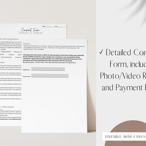 Nail Consultation Form, Nail Technician Form, Client Intake, Manicure ...