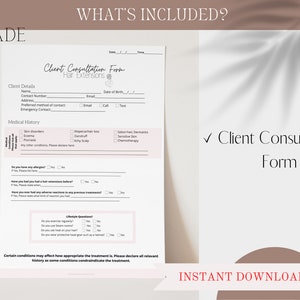 PDF Hair Extensions Contract, Hair Extensions Consultation Form, Hair ...