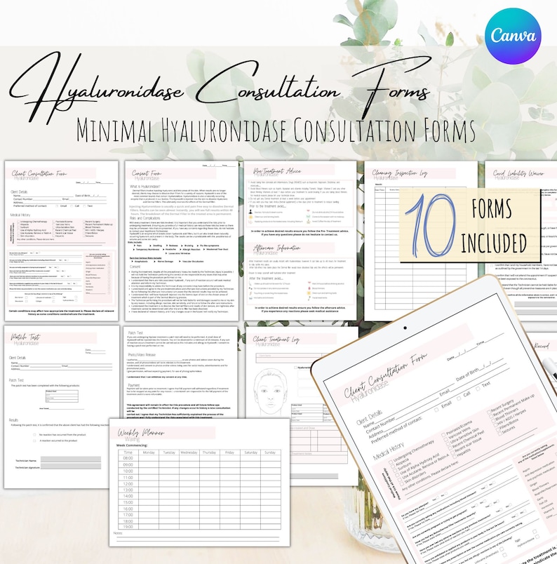 Hyaluronidase/ Hyalase Form, Consent Form, Dermal Filler Dissolving ...