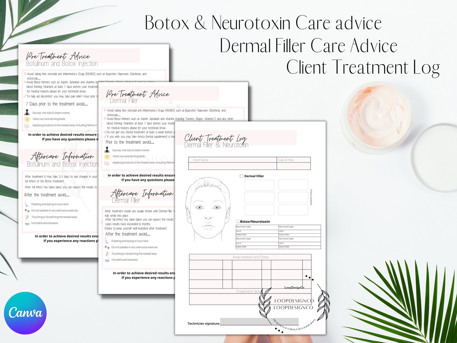 Editable Botox, Botulinum Toxin, Dermal Filler, Consent Form ...