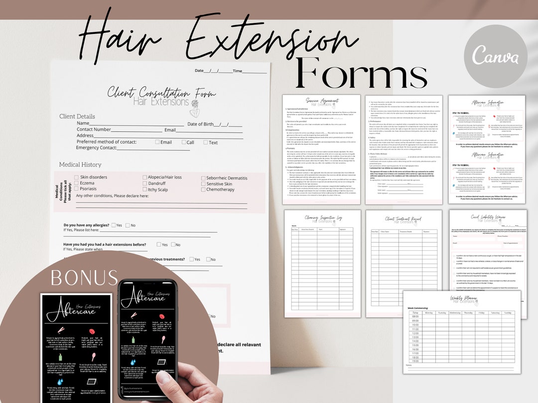 EDITABLE Hair Extensions Contract Hair Extensions - Etsy UK