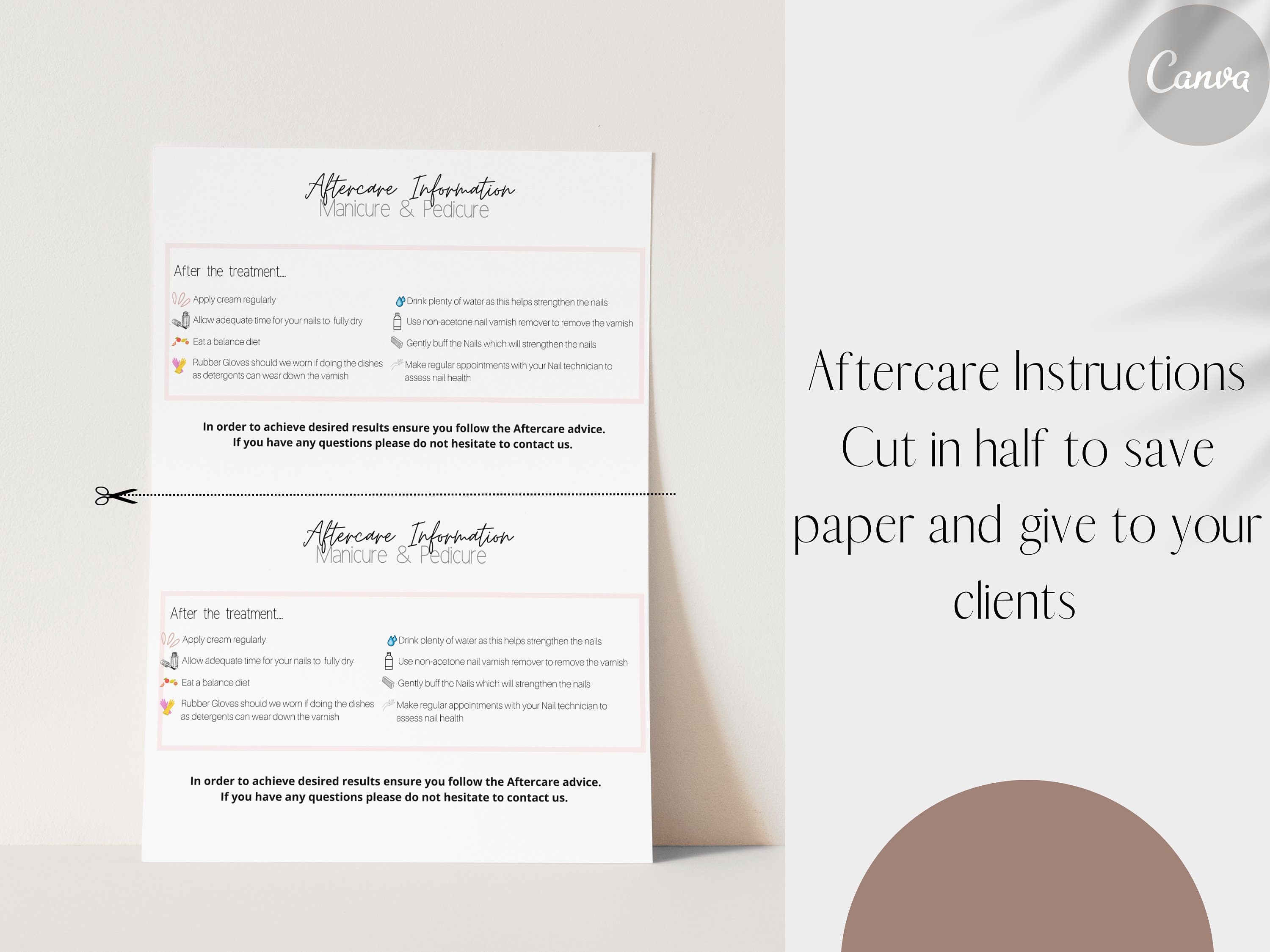 Nail Consultation Form, Nail Technician Form, Client Intake, Manicure ...