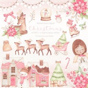 CHRISTMAS Watercolor Clipart, Decor Art, Printable Art, Wallpaper ...