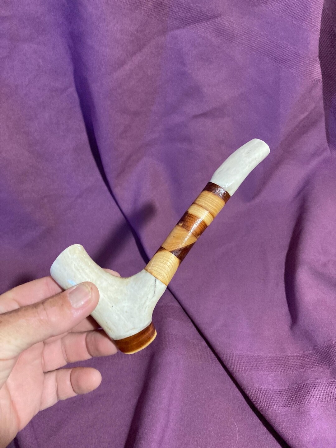 Deer Antler and Cedar Long Stem Smoke Pipe 00818 Hippie Pipe FREE ...