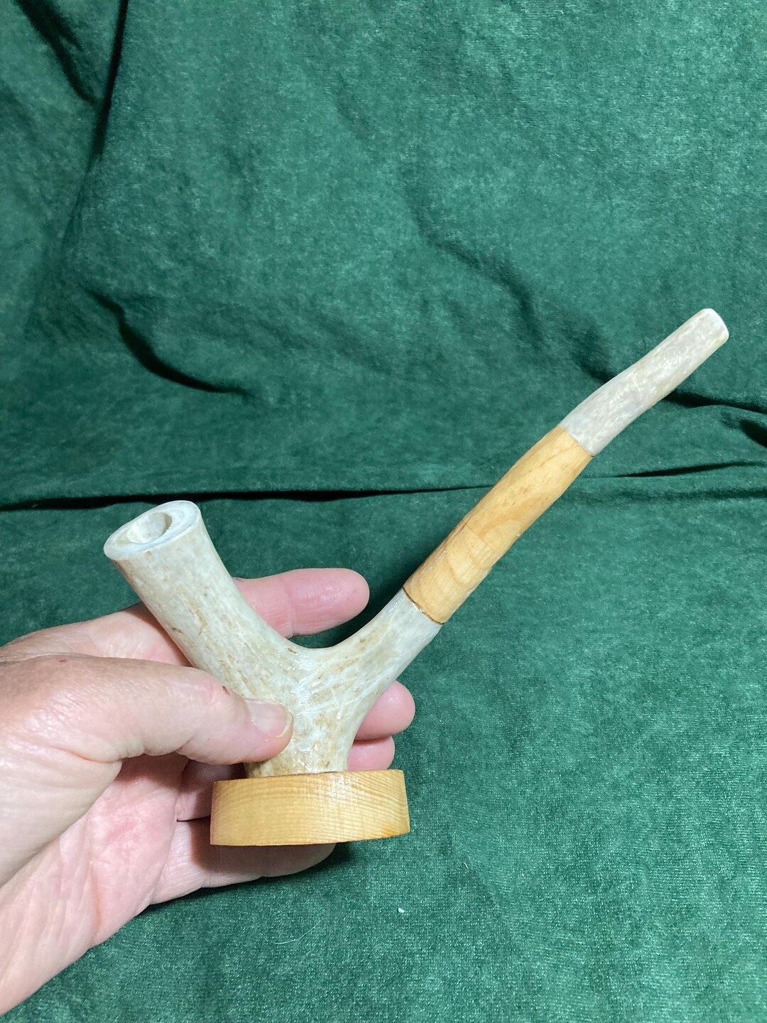 Deer Antler and White Pine Smoke Pipe - Hippie Pipe - FREE SHIPPING in ...