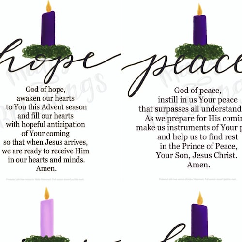Advent Wreath Prayers Four Print Bundle Catholic Christian - Etsy